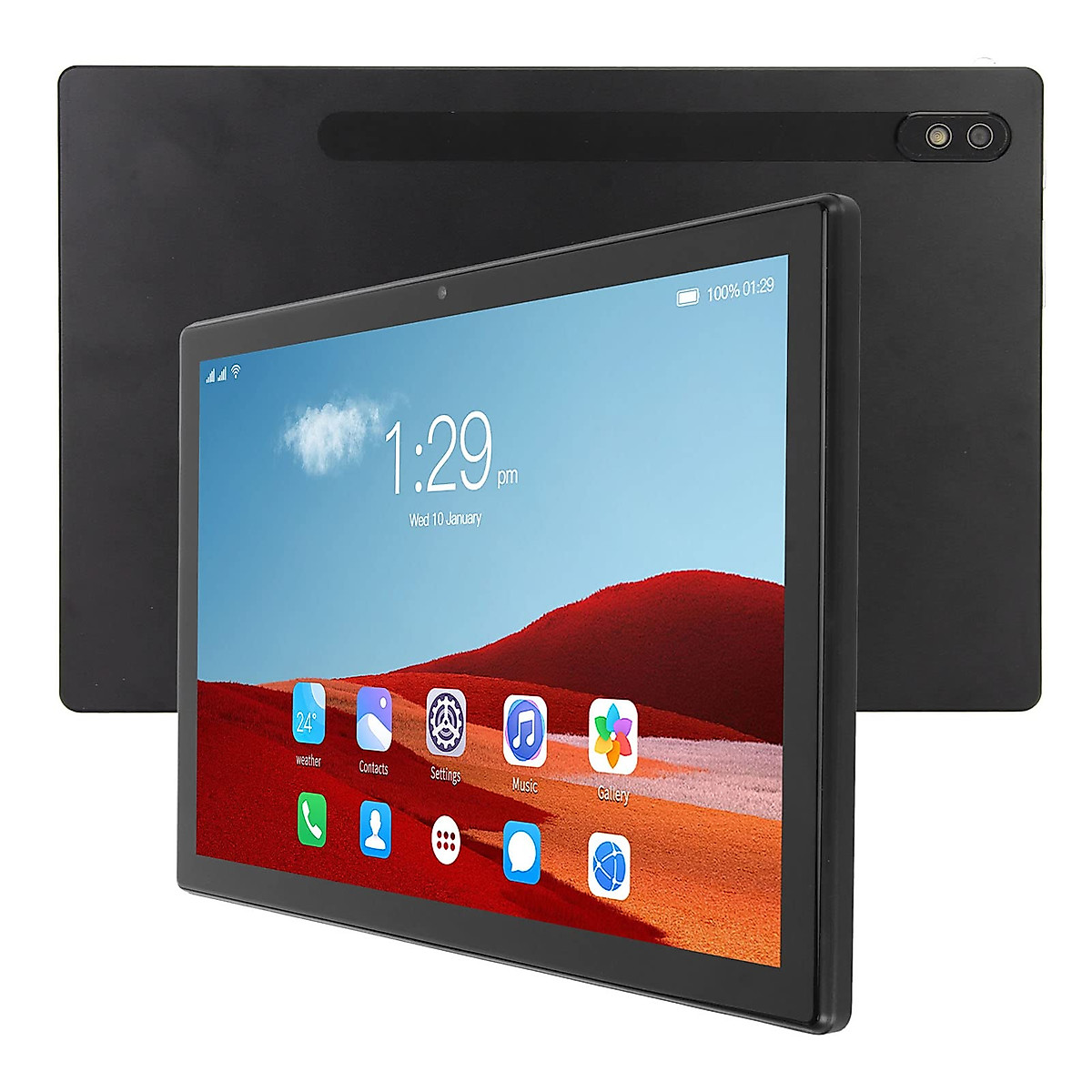 10.1 Inch 2 in 1 Tablet, Octa Core Processor 5G WiFi Tablet, 8GB RAM 256GB ROM 4G Cellular Tablet with Keyboard for Office, Business, Gaming 100‑240V Black (US Plug)