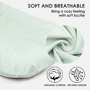 Mexxi Organic Waterproof Baby Lounger Cover | 100% Organic Cotton Hypoallergenic and Breathable Organic Cotton Baby Nest Cover (Cover Only) (Pistachio Green, Waterproof)