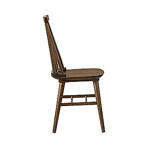 Duhome Dining Chairs Set of 2, Farmhouse Kitchen Chairs Windsor Chairs for Dining Room Spindle Back Chairs with Solid Wood Legs, Walnut