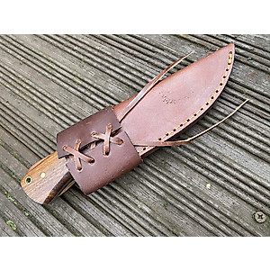 Perkin Hunting knife with Sheath Damascus Steel full tang BT11