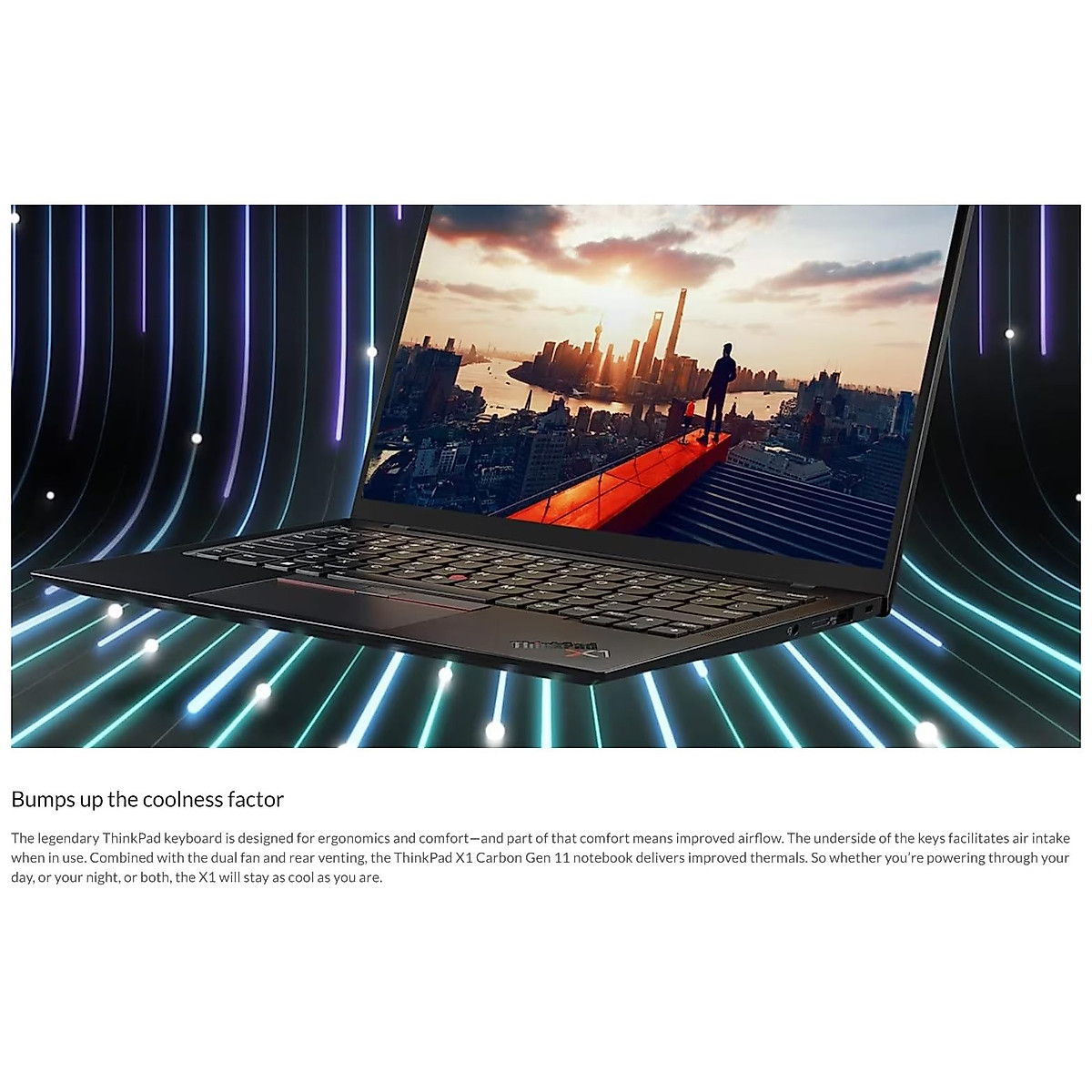 Lenovo Gen 11 ThinkPad X1 Carbon Laptop with Intel Corei7-1355U Processor, 14 Inch WUXGA Non-Touch Display, 32GB LPDDR5 RAM, 1TB Gen4 Performance SSD, Thunderbolt, Backlit Keyboard and Windows 11 Pro