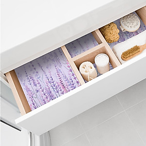 24 Sheets Drawer Liners for Dresser Scented Drawer Liners Drawer Paper Non Adhesive Floral Print Fragrant Large 15.7 x 22.8 Inch for for Kitchen Cabinet Home Shelf Closet (Elegant Style)