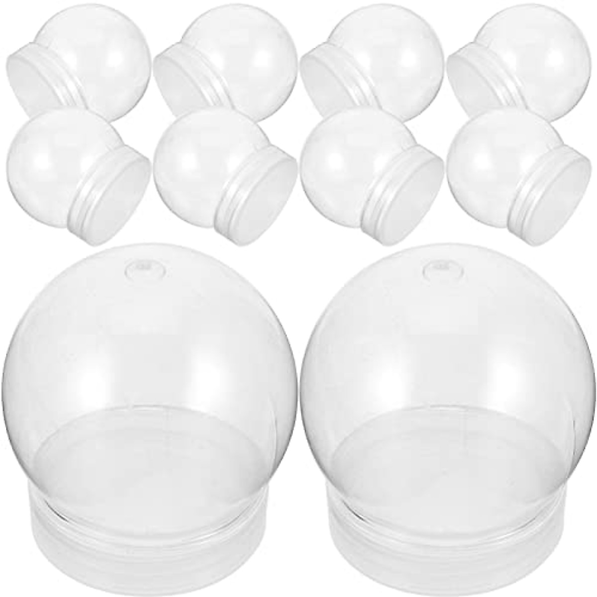 BESTOYARD Plastic Snow Globe DIY Snow Globes, 4inch Clear Plastic Water Globe Water Globe Jar with Screw Off Cap Candy Cookies Jar for DIY Crafts Christmas Plant Flower Moss Landscape 10pcs