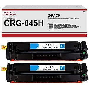 TopInk Compatible 045H CRG045H Toner Cartridge Replacement for Canon Color imageCLASS LBP610C Series LBP613Cdw LBP612Cdw Printer [Cyan,2-Pack]