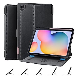 ZtotopCases for Samsung Galaxy Tab S6 Lite 10.4 Inch Tablet Case 2024/2022/2020 [5 Magnetic Stand Angles] with S Pen Holder,PU Leather, TPU+PC Back Cover, Model(SM-P620/P625/P610/P613/P615/619), Black