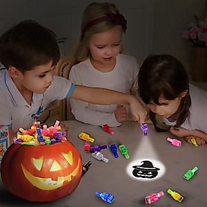 40Pcs Halloween Party Favors Finger Lights, Halloween Toys Light Up Bulk for Kids, Halloween Goodie Bag Fillers Basket Stuffers Halloween Treats Non Candy Party Favor Bags Classroom Prizes Supplies