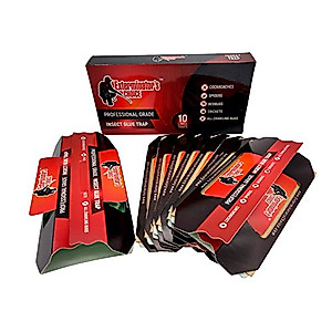 Exterminators Choice Large Red Sticky Traps | 10 Professional Quality Glue Boards | Non-Toxic Insect Bait | Easy Pest Control for Insects, Spiders, Cockroaches, and Lizards