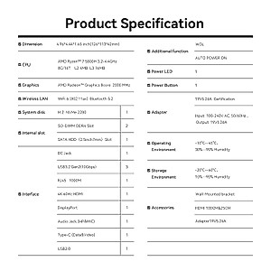 Beelink SER5 MAX Mini PC, AMD Ryzen 7 5800H (8C/16T, up to 4.4GHz), 16GB RAM 500GB PCle3.0 SSD, Mini Gaming Computer Support 4K Triple Display/WiFi6/BT5.2/USB3.2/DP+HDMI/Type-C