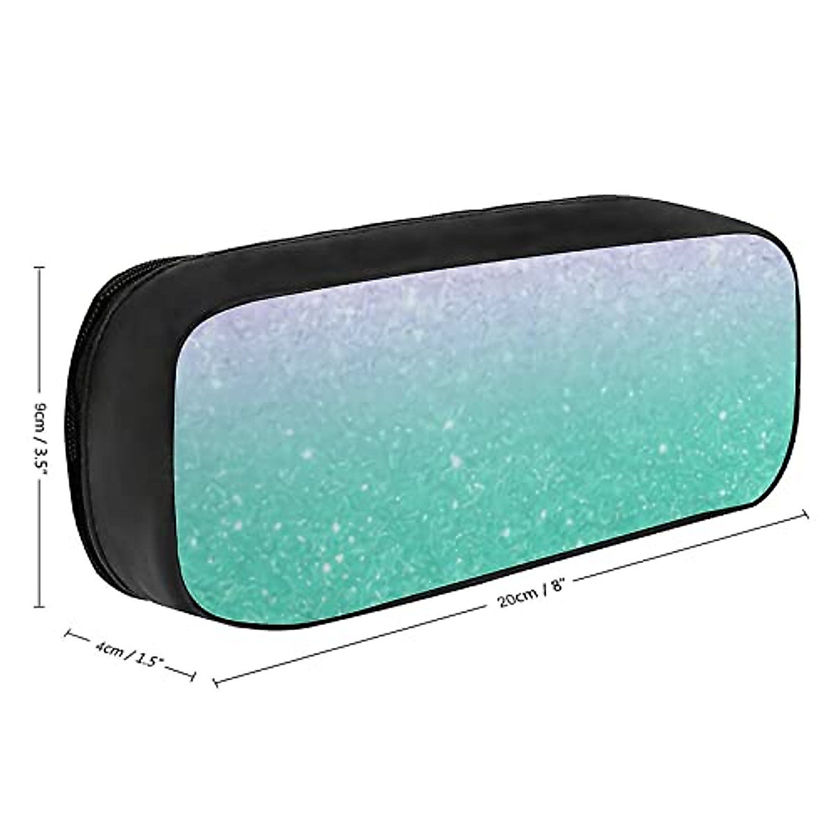 Mermaid Lavender Pattern Pencil Case PU Leather Pencil Pen Bag Large Capacity Pen Box Pencil Pouch Makeup Bag with Zip