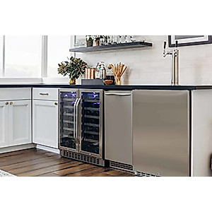 EdgeStar CWR5631FD 30-Inch 56 Bottle Built-In Dual Zone French Door Wine Cooler