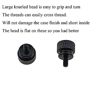 Hahiyo Anodized Aluminum Thumbscrews 6#-32 Thread Size Large Knurled Head Cage Mounts Hand Tighten Easy to Grip and Turn Not Damage Inside Sturdy, Black 10pcs (2021033103-Thumbscrews)