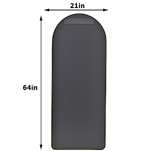 XRAMFY 65"x22" Arched Full Length Mirror, Black Metal Framed Bathroom Floor Mirror,Wall Mirror,Leaning Hanging for Home and Living Room