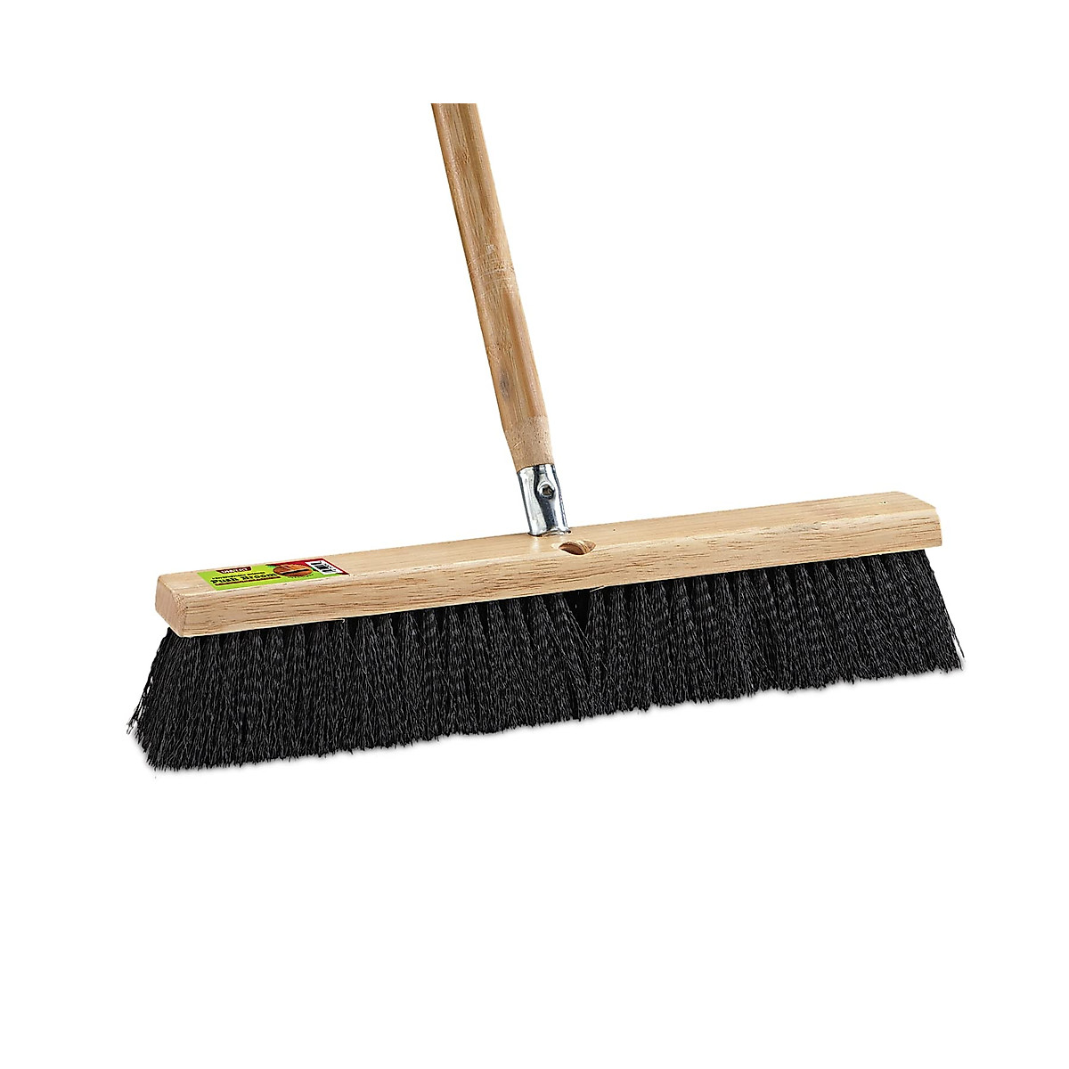 Unvert Black Indoor Push Broom Head – Heavy Duty Hardwood Block – Polypropylene Bristles – Deck Scrub Brush – Two Threaded Handle Holes for Better Assist (18")
