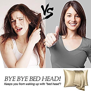 HandSun 100% Mulberry Silk Pillowcase, Breathable Silk Pillowcase for Hair and Skin, Silk Standard Pillow Cases with Hidden Zipper (20"x26", 1 Pack with Gift Package)