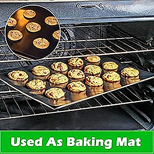 Grill Mat Set of 4, Oven Liners for Bottom of Electric Oven and Gas Oven Reusable Nonstick Oven Protector Liner Heat Resistant Grill Mats for Outdoor Grill 16.25 x 23 inch