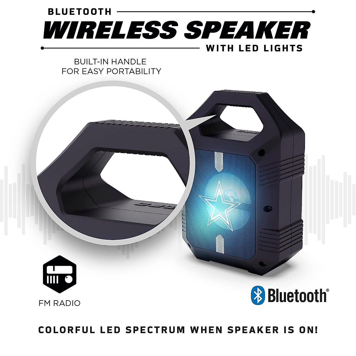 SOAR NFL ShockBox XL LED Wireless Bluetooth Speaker, Chicago Bears