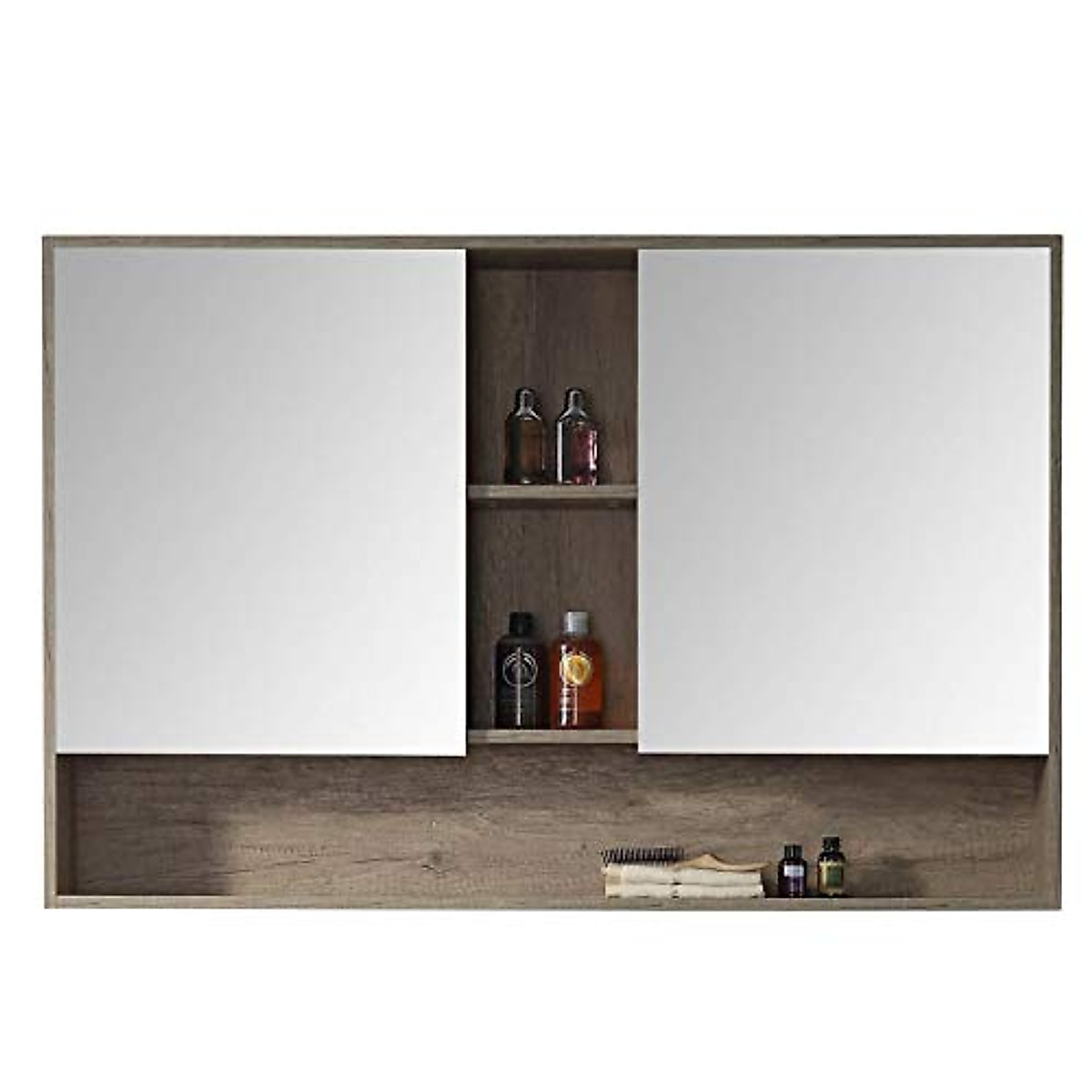 Fine Fixtures Surface Mount 45" Bathroom Medicine Cabinet, Shadow Gray