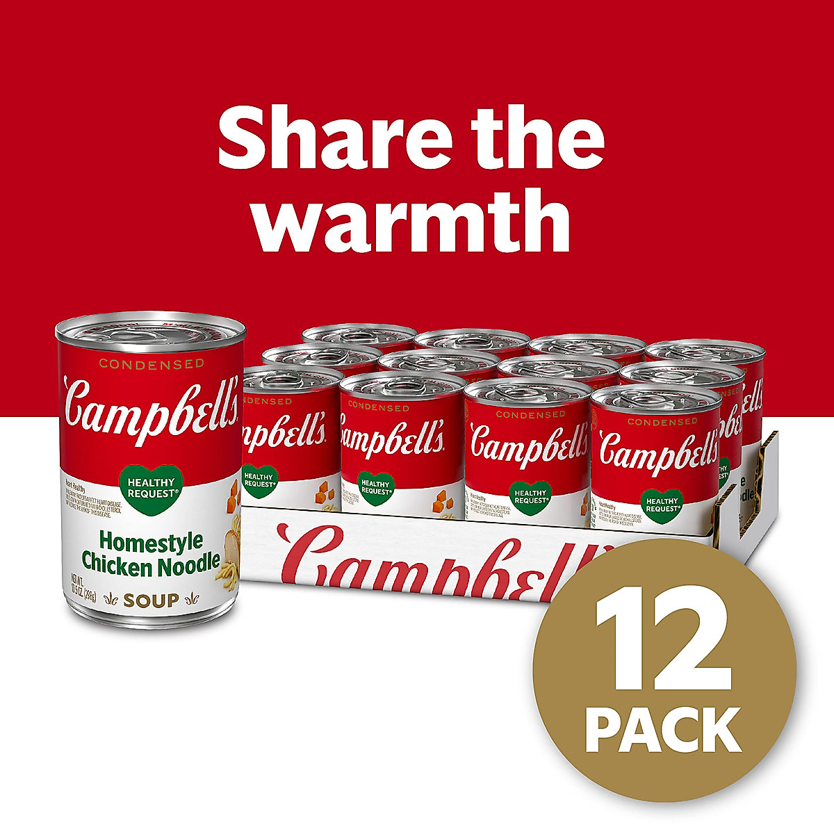 Campbell's Condensed Healthy Request Homestyle Chicken Noodle Soup, 10.5 Ounce Can (Pack of 12), 200000016721
