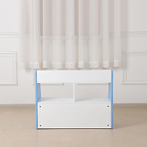 AFBKSS&BB Kids Book Shelf, Children Storage Shelf, Kids Storage Wood Shelf, Children Storage Desk,Toy Storage Cabinet,-Shark Blue