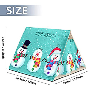 Y-DSIWX Guinea Pig Hideout Cozy Hamster House Cave for Bunny Chinchilla Hedgehog Small Animal Christmas Cute Snowman