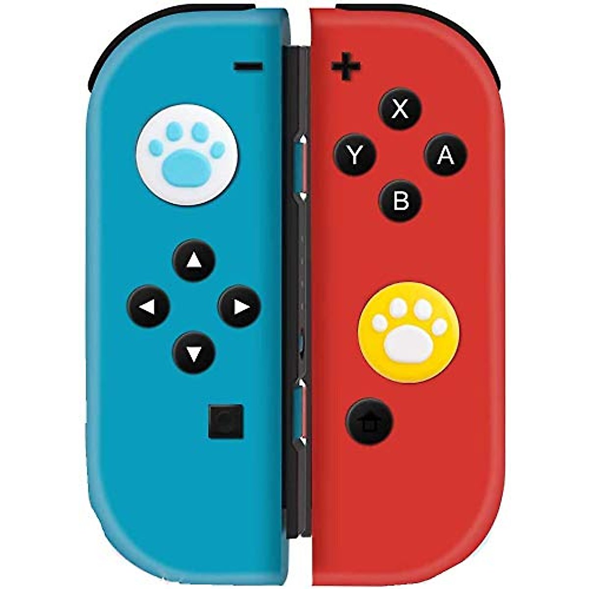 2 x Silicone Analog Controller Thumb Stick Joystick Grips Cap for Nintendo Switch NS & Switch Lite Controller Joy-Con ThumbStick Cute Cat Paw Claw (White-Pink)