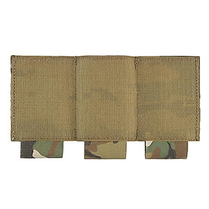 Elastic Triple Magazine Pouch Kangaroo Mag Holster 5.56/ M4/M16 Magazines Holder Pocket with with Quick Release Insert Cip Set (CAMO)