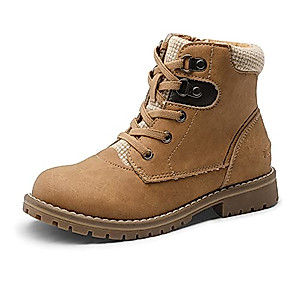 Bruno Marc Boys Girls Ankle Boots Side Zipper Outdoor Comfort Autumn Winter Casual Lace Up Combat Boots,Brown,Size 5 US Big Kid SBBO222K
