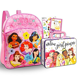 Disney Princess Mini Backpack for Girls - Bundle with 11" Princess Backpack, 48 Pc Disney Princess Puzzle, Stickers, More | Disney Princess Backpack Set