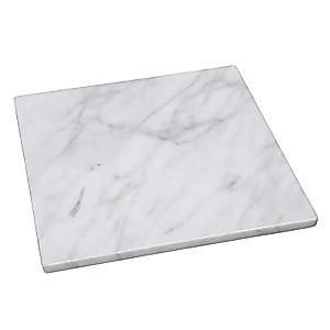 Creative Home Natural Stone White Marble 12” Square Cheese Board, Pastry Board, Cutting Board