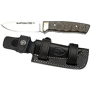 MUELA KODIAK-10G Canvas Micarta Handle Hunting Knife with Leather Sheath