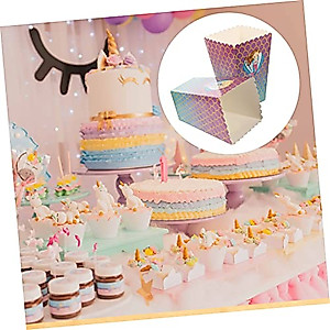 24pcs Popcorn Boxes Popcorn Box Boom Chicka Popcorn Candy Popcorn Snack Container Classic Popcorn Cups Paper Food Trays Party Favor Box Mermaid Series Popcorn Box Snack Box