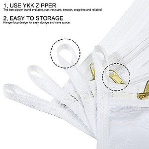 TENRAI Delicates Laundry Bags, Bra Fine Mesh Wash Bag for Underwear, Lingerie, Bra, Pantyhose, Socks, Use YKK Zipper, Have Hanger Loops, Small Openings (White, 3 Small)