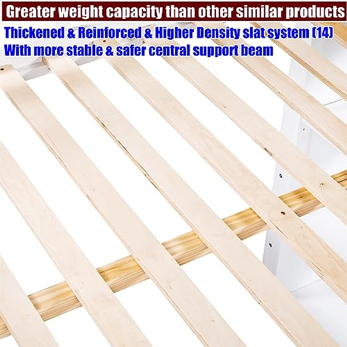 ZORQ Upgraded Version & Stronger Solid Wood Loft Bed Full Size with Storage Shelves and Drawers, More Stable Thickened Wooden Full Size Loft Bed Frame with Desk Underneath (Easier To Assemble) (White)