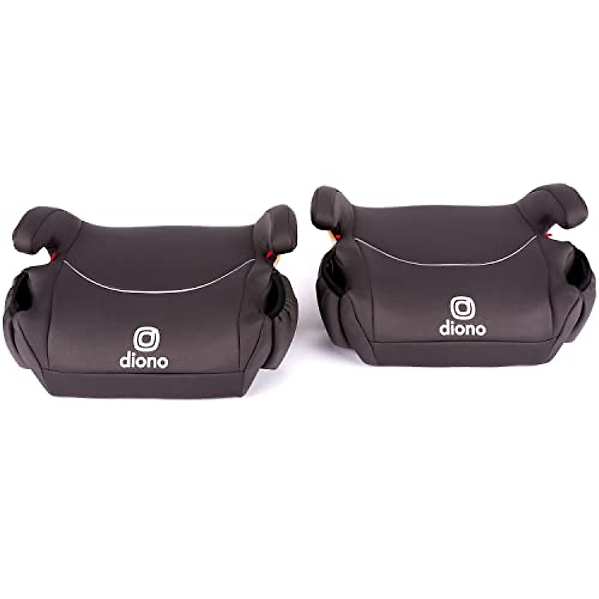 Diono Solana, No Latch, Pack of 2 Backless Booster Car Seats, Lightweight, Machine Washable Covers, Cup Holders, Black