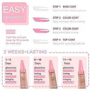 BINGBRUSH 3 Pcs Gel Nail Polish Kit, 10ML Pink Gel Polish Nail Lacquer Long Lasting High Shine Soak Off Gel Polish Set LED Nail Art Manicure Salon DIY Gel Nail Design Decoration at Home