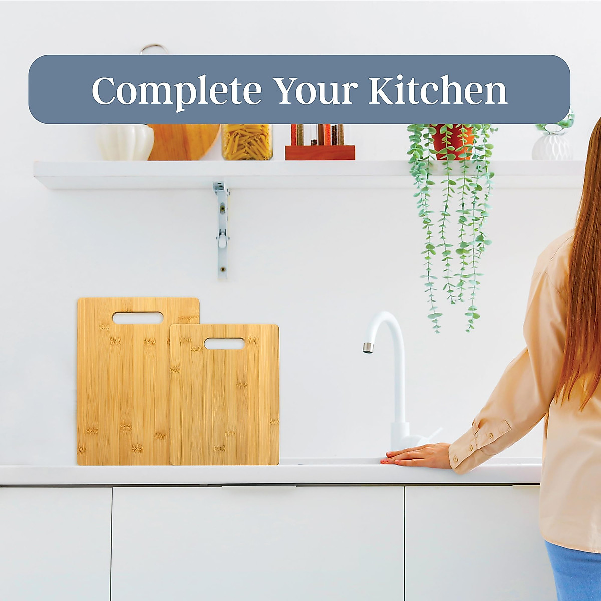 Totally Bamboo 2-Piece Bamboo Cutting Board Set, Brown