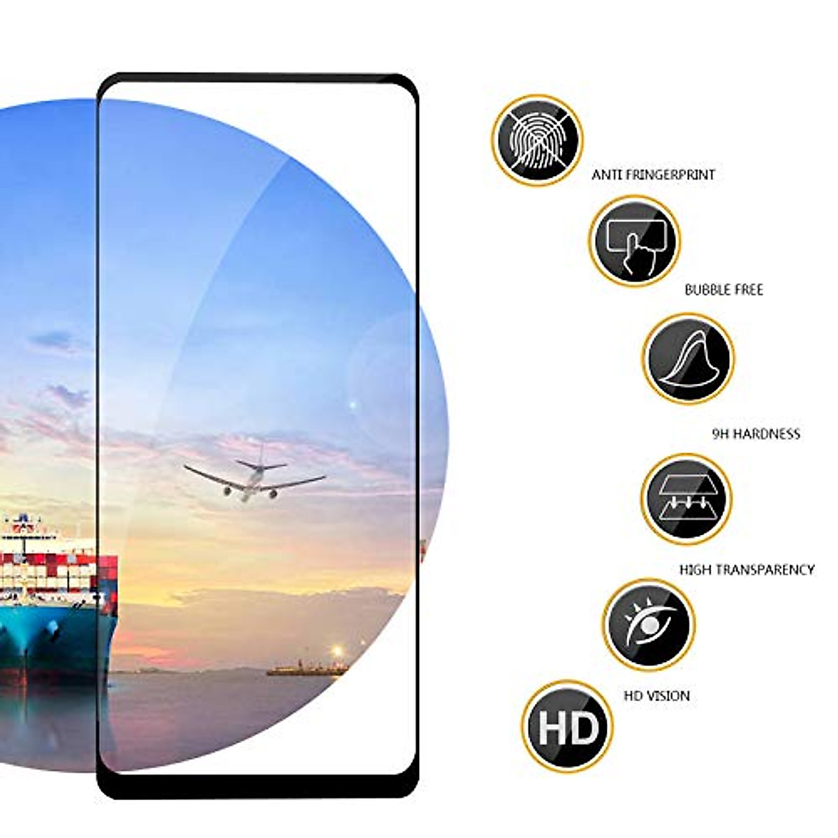 Dretal for Moto G Stylus 2021 Case with Tempered Glass Screen Protector, Shock-Absorption Slim Fit Flexible TPU Case Brushed Texture Soft Rubber Protective Cover for Motorola G Stylus 2021 (LS-Black)