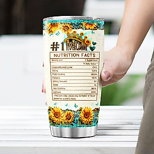 JENOIS Leopard Mothers Women Tumblers Mama For Ever Mother Print Coffee Day Best Cheetah Cups Sunflower Funny, Mom Gifts, Tumbler 20 Oz With Lid And Straw, 1 Mom Nutrition Facts
