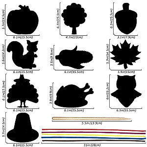 Aviski 80PCS Thanksgiving Rainbow Scratch Art, Fall Paper Crafts for Kids, Thanksgiving Day Pumpkin Maple Turkey Hanging Ornament Decorations, Art Craft Supplies for Home Tree Classroom Decor