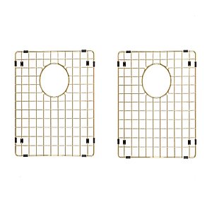 Starstar 50/50 Double Bowl Kitchen Sink Bottom Two Grids, Matte Gold 304 Stainless Steel (11.75 x 14)