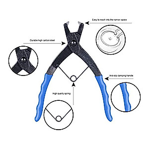 BELEY Heavy-duty Cylinder Snap Ring Pliers, Internal Ring Remover Retaining Circlip Pliers, 90 Degrees Bending Pliers with Long Noses for Motorcycles Cars Trucks