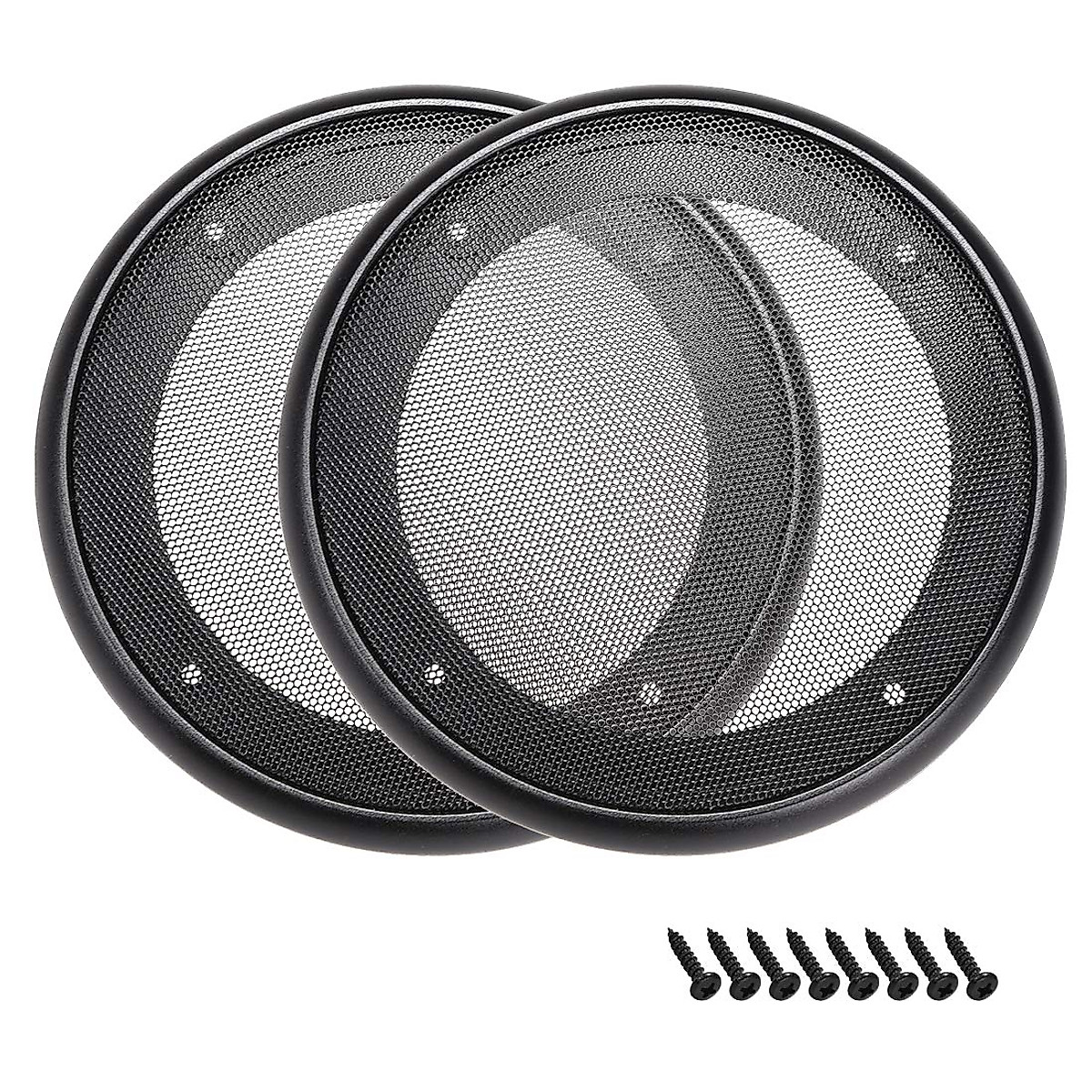 uxcell 2pcs Speaker Grill Mesh Decorative Circle Woofer Guard Protector Cover Audio Accessories 6.5" Mounting Hole Distance