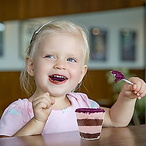 HawHawToys Dessert Cups with Dome Lids and Spoons, 100 Pack 3 OZ Round Mini Plastic Parfait Cups for Party Individual Desserts, Appetizers Serving (3 oz, 100)