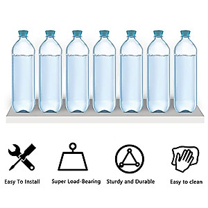 White Floating Shelves Wall Mounted, Decorative Wall Shelf Set of 3 Easy to Install Display Shelves ,Storage Wall Shelves for Bedroom, Living Room, Kitchen, Bathroom, Office and More 19.7''X5.5''