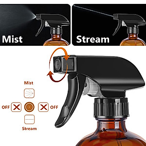 Amber Glass Spray Bottles, 3 Pack 8 Oz Amber Spray Bottles, Refillable Empty Spray Bottles with Adjustable Nozzle, for Essential Oils, Cleaning Solutions, Aromatherapy, Facial Hydration, Hair Mister