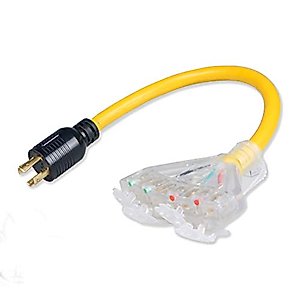 yodotek 1.5FT NEMA L14-30/Four 5-20R Generator Locking Cord,30Amp 4-Prong 10 Gauge Distribution Cord,Generator Adapter, Household Cable,125/250V 30Amp 7500 Watts