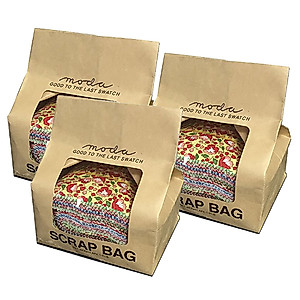 Moda Fabric 3 Scrap Bags, Assorted, 6 Inches