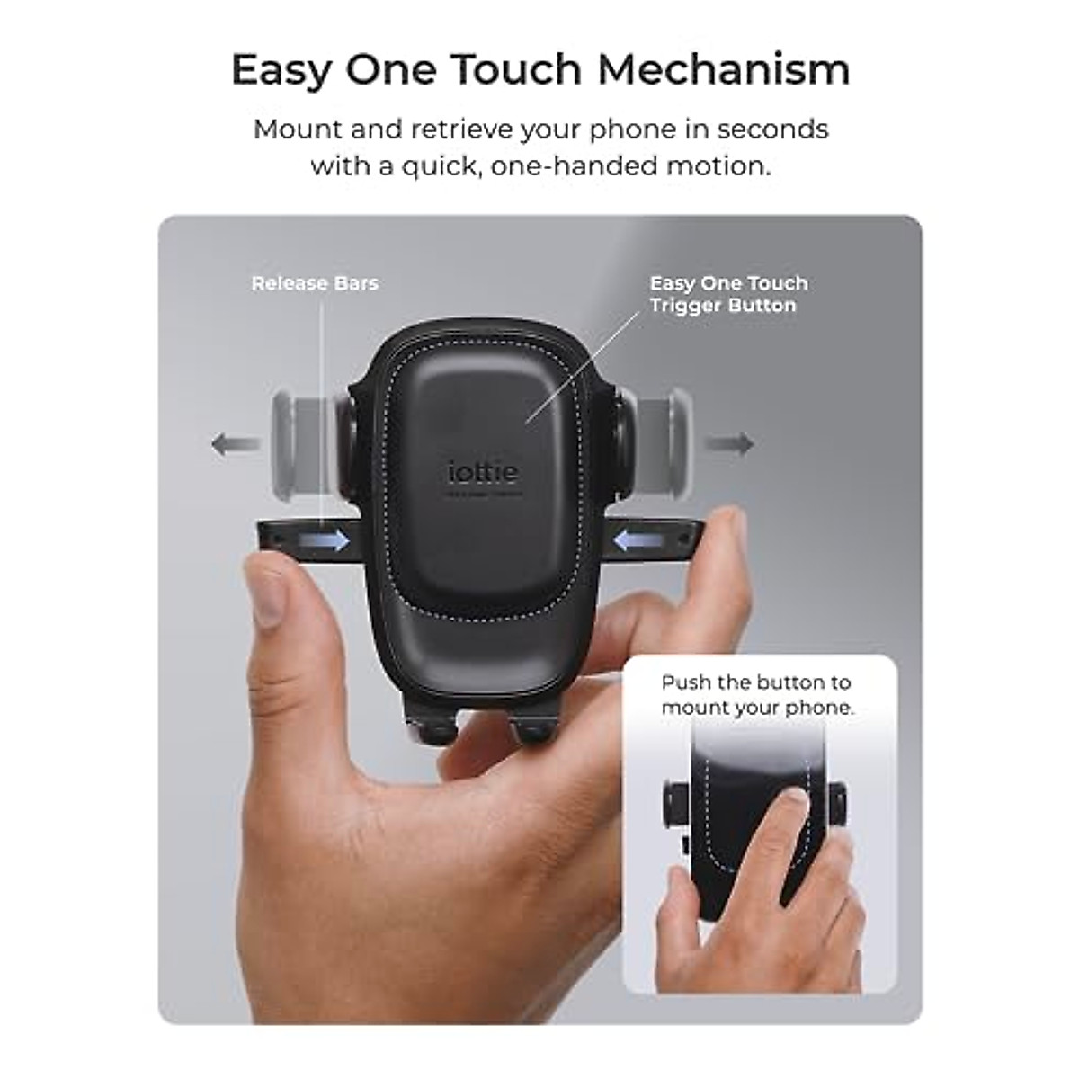 iOttie Easy One Touch 6 Air Vent Car Phone Mount - Universal Cell Phone Holder for iPhone, Google, Samsung, Moto, Huawei, Nokia, LG, and All Other Smartphones