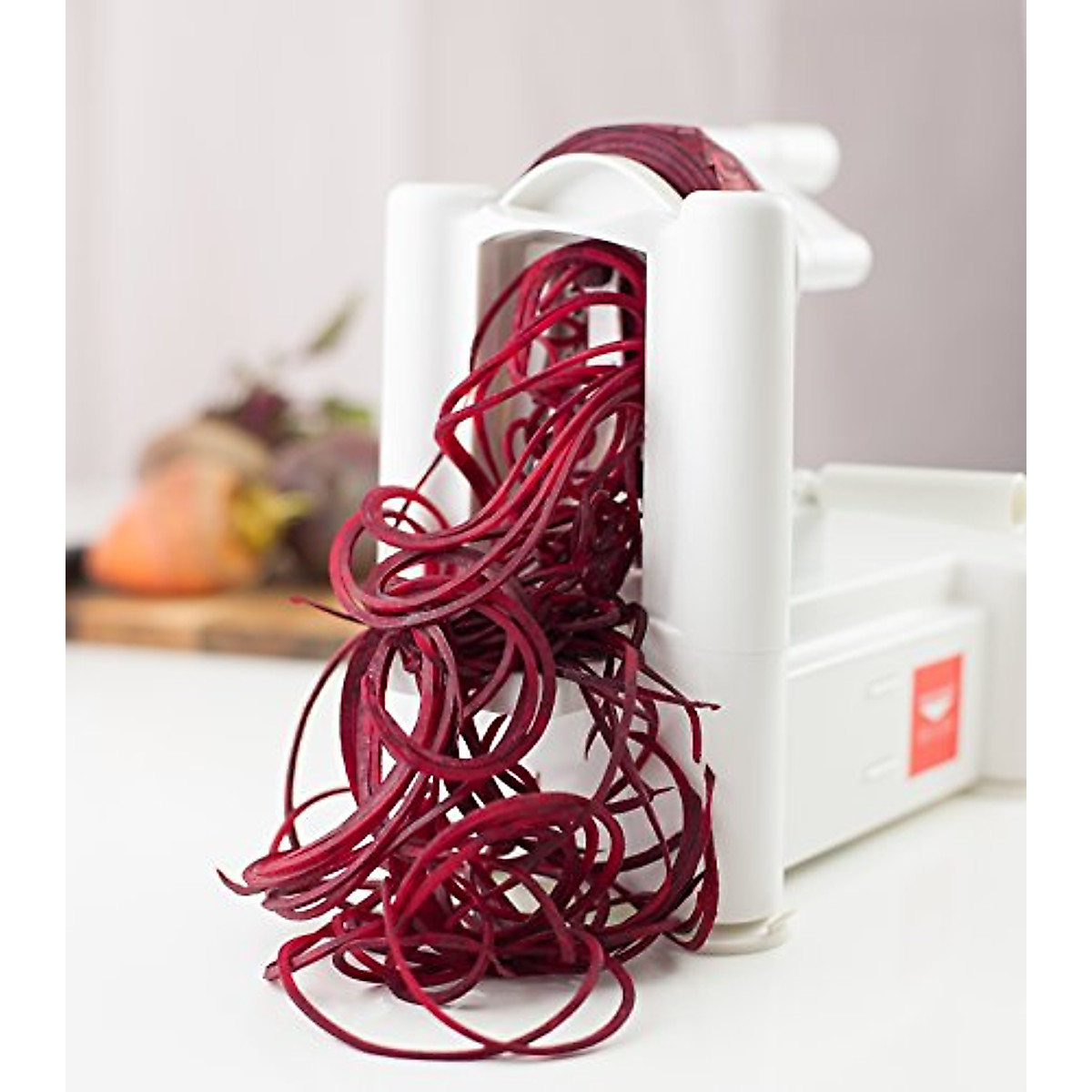 Paderno World Cuisine 6-Blade Vegetable Slicer / Spiralizer, Counter-Mounted and includes 6 Different Stainless Steel Blades