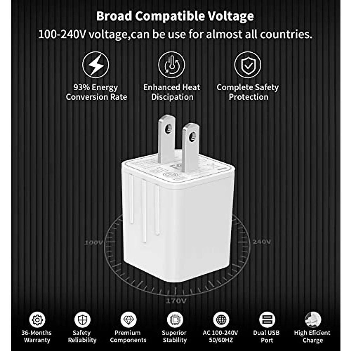 USB Wall Charger, tiavalmax 4-Pack 2.1A Dual Port USB Cube Power Adapter Charger Plug Block Charging Box Brick for iPhone,iPad,Samsung Galaxy,Google Pixel,Moto, LG, HTC, Motorola,Oneplus,Nokia,Kindle